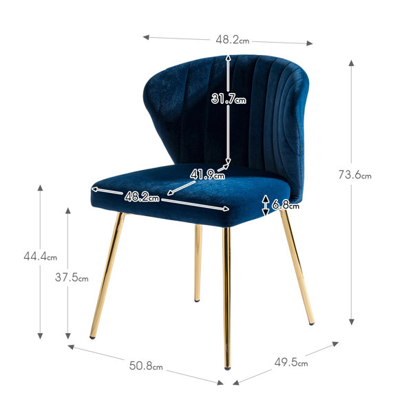 Blue Elephant Daulton Modern Velvet Tub Chair with Channel Tufted Back ...