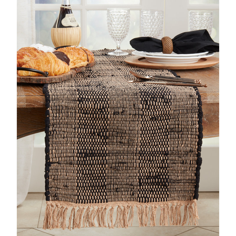 Saro Runner_Chindi Table Runner With Striped Design | Wayfair