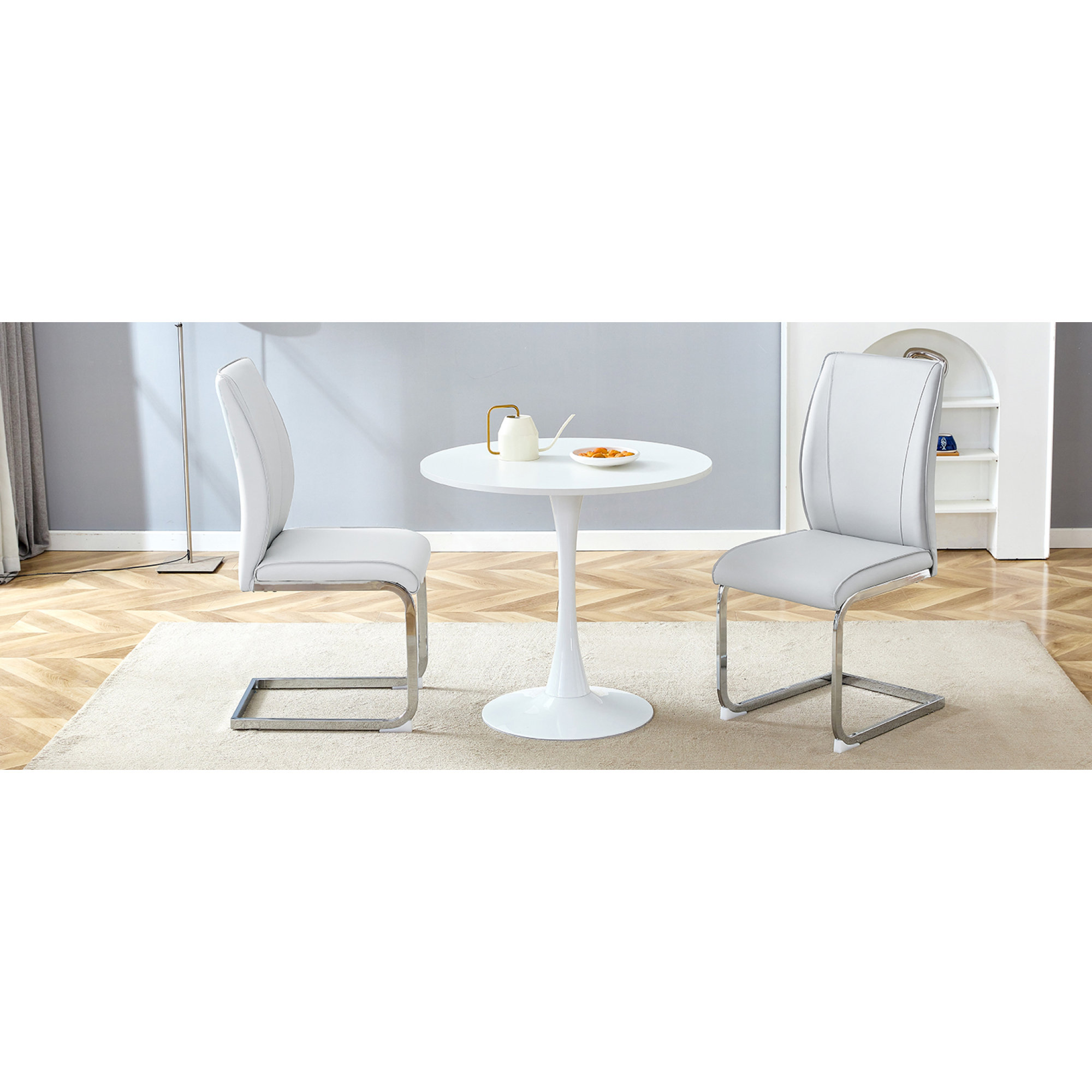 George Oliver Stable Hourglass Design Metal & Mdf Dining Table Set For ...