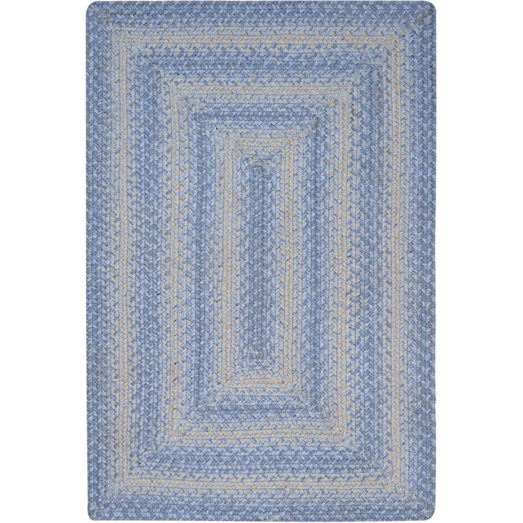 August Grove® Cyntia Braided Non Shedding Jute Blue Rug & Reviews | Wayfair