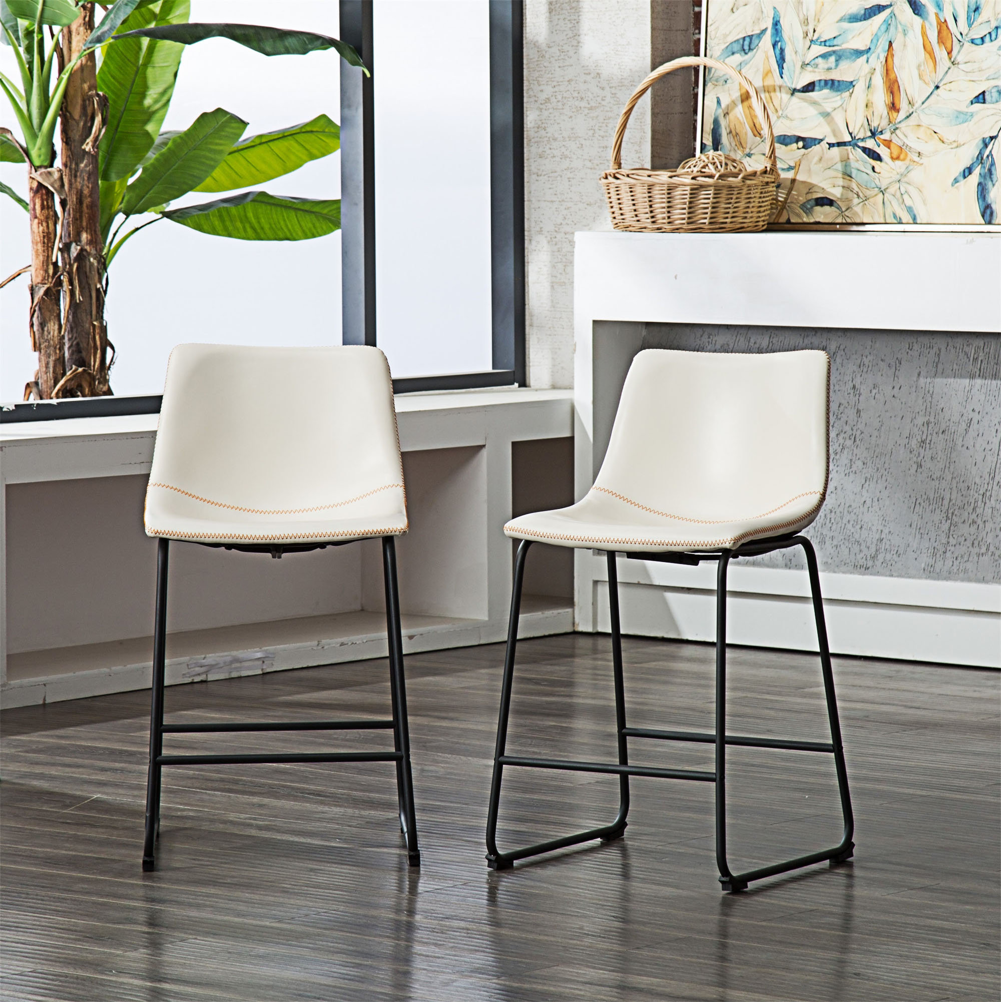 17 Stories Modern Counter Height Stools,Set of 2 - Wayfair Canada