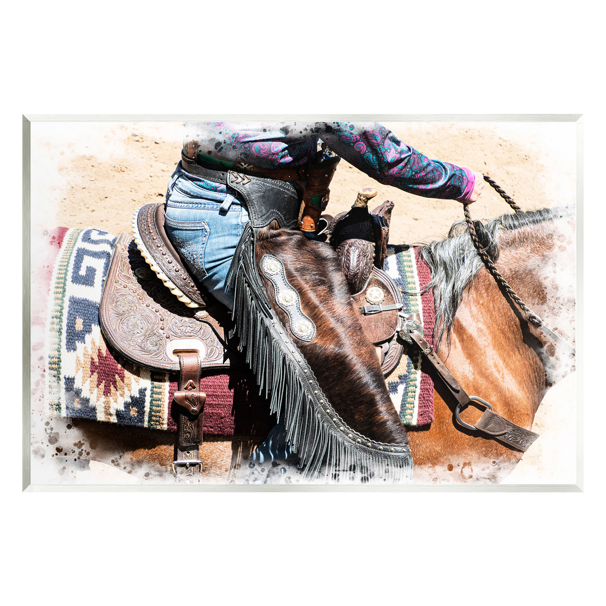 Winston Porter Western Cowboy on Saddle Wall Plaque Art by Jerry Cowart ...