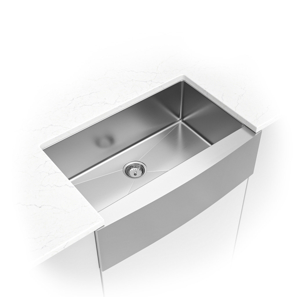 Ackland SleekSteel Single Bowl 33"x21" arm Sink With Apron Front 16 ...