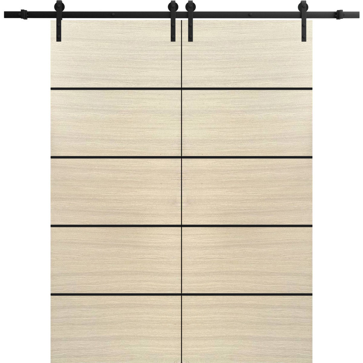 SARTODOORS Solid Manufactured Wood Panelled Wood Finish Barn Door ...