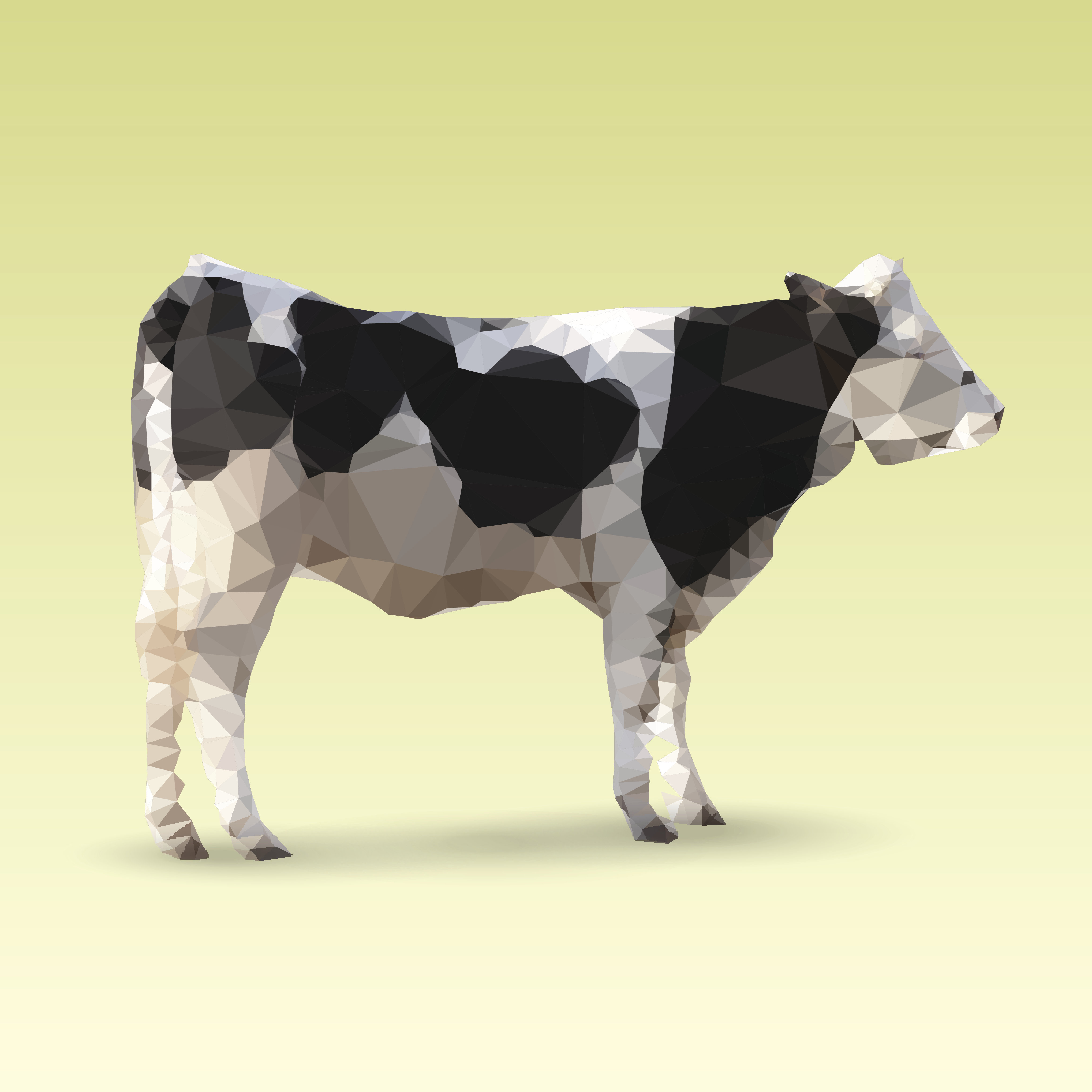 Gracie Oaks Isolated Cow Illustration Made With Triangles - Wayfair Canada