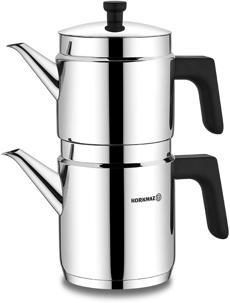 Korkmaz Proline Turkish Tea Pot Set For Stove Top, Stainless Steel ...