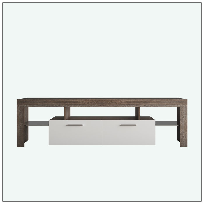 Ivy Bronx Antwann Modern LED TV Stand for 70" TVs, Wood Entertainment ...