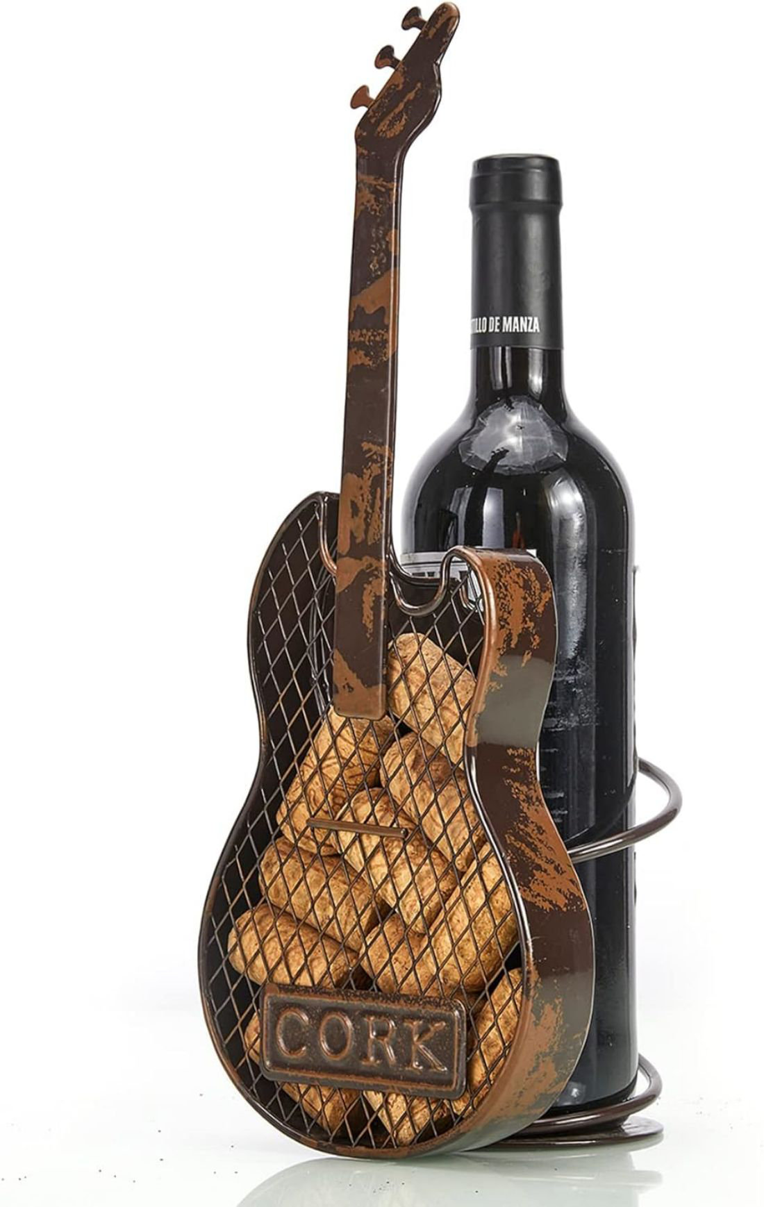 Williston Forge Wine Tabletop Bottle Holder Bottle Display Metal Guitar ...