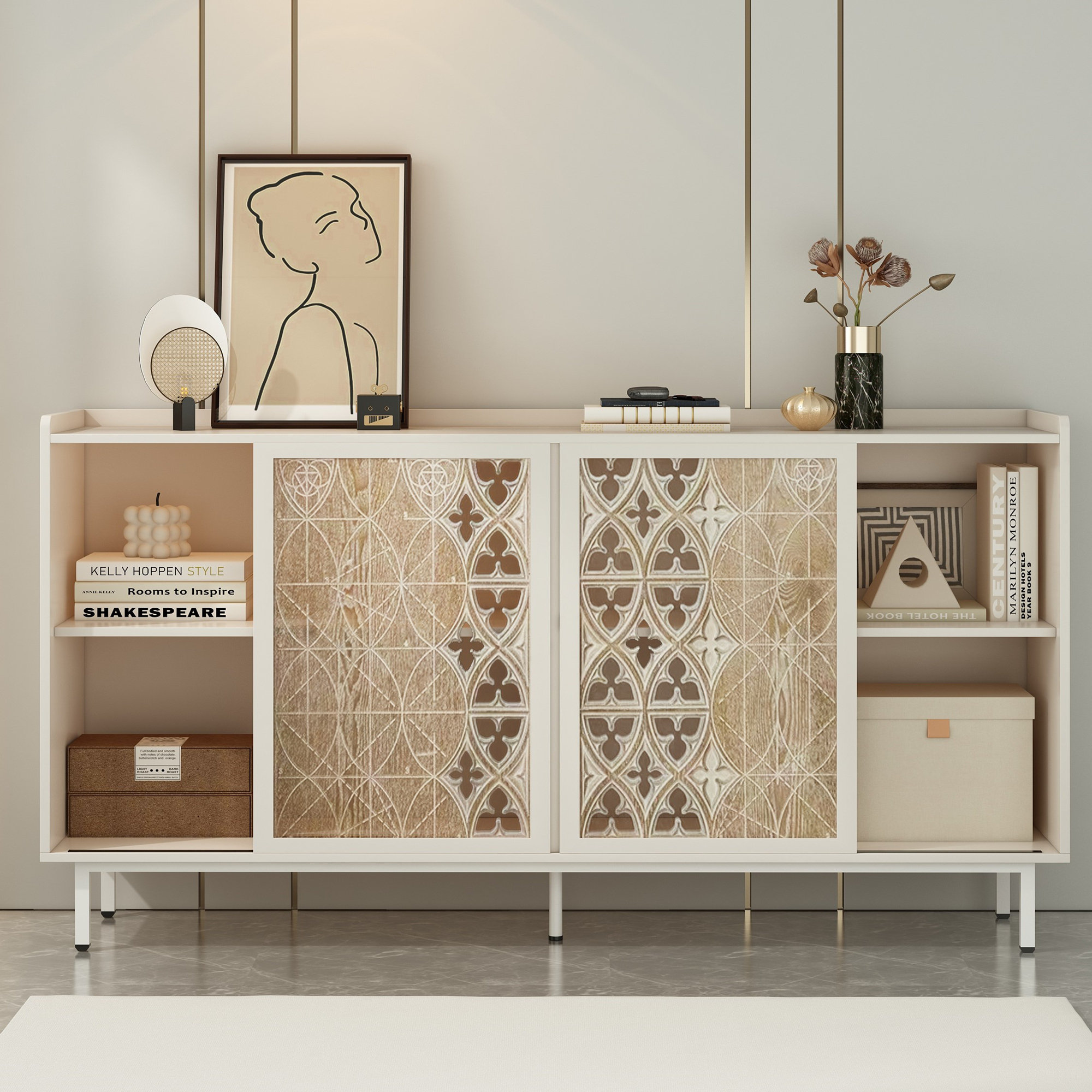 Ophelia & Co. Rustic vintage style storage cabinet with 2 doors | Wayfair