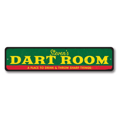 Lizton Sign Shop, Inc The Dart Room Custom Aluminum Sign | Wayfair