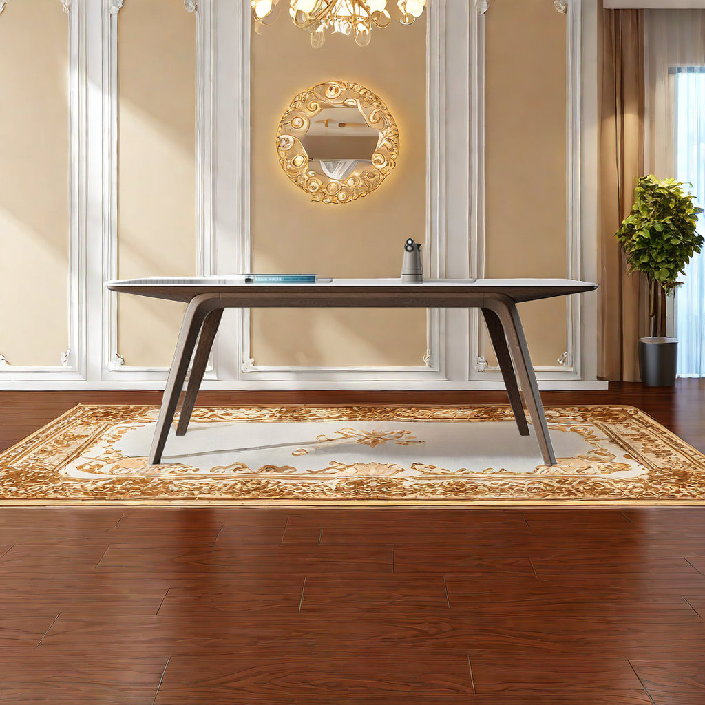 Corrigan Studio® Solid Wood Rock Table Rectangular Dining Table | Wayfair