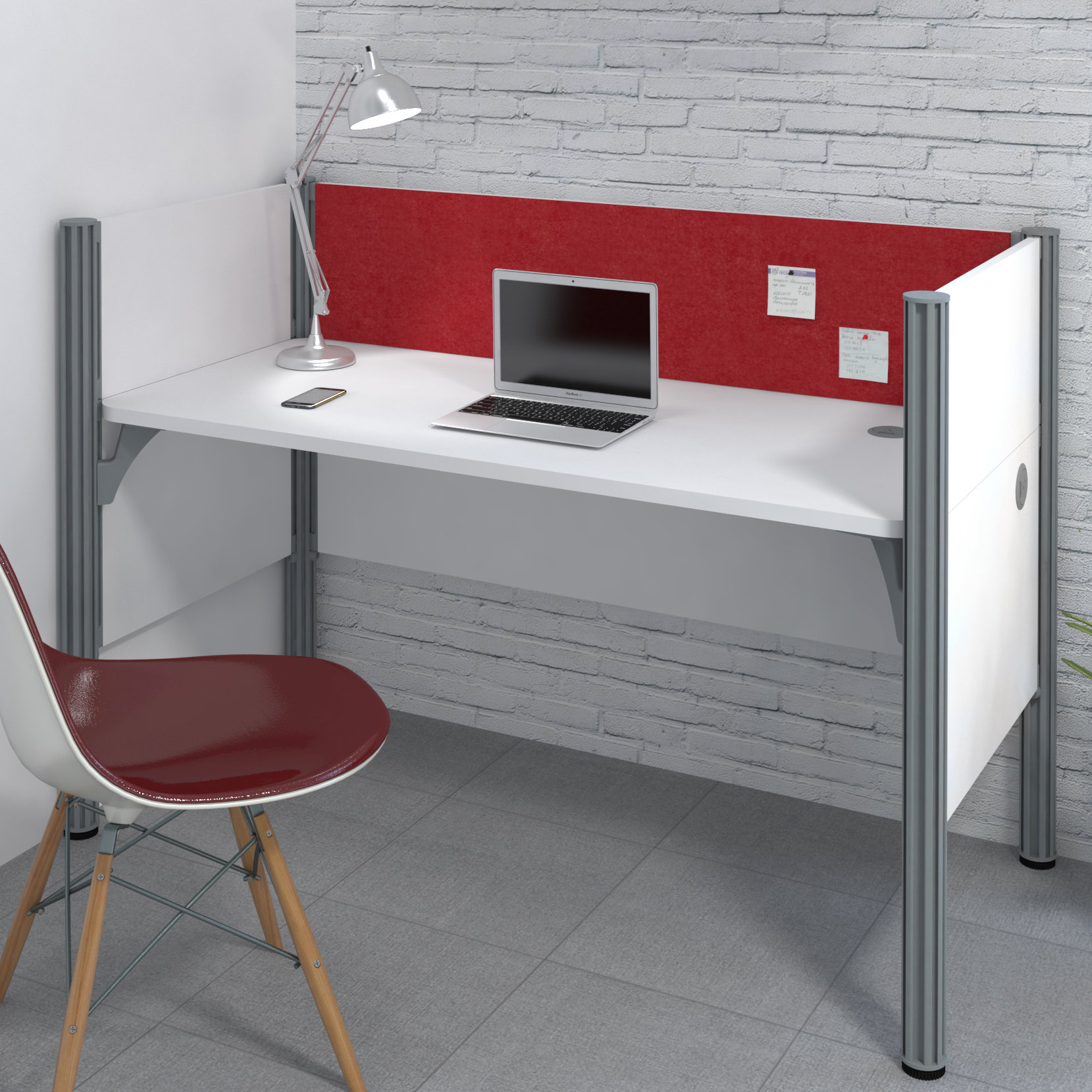 Bestar Pro-Biz Simple Workstation with 3 Privacy Panels Benching Desk ...