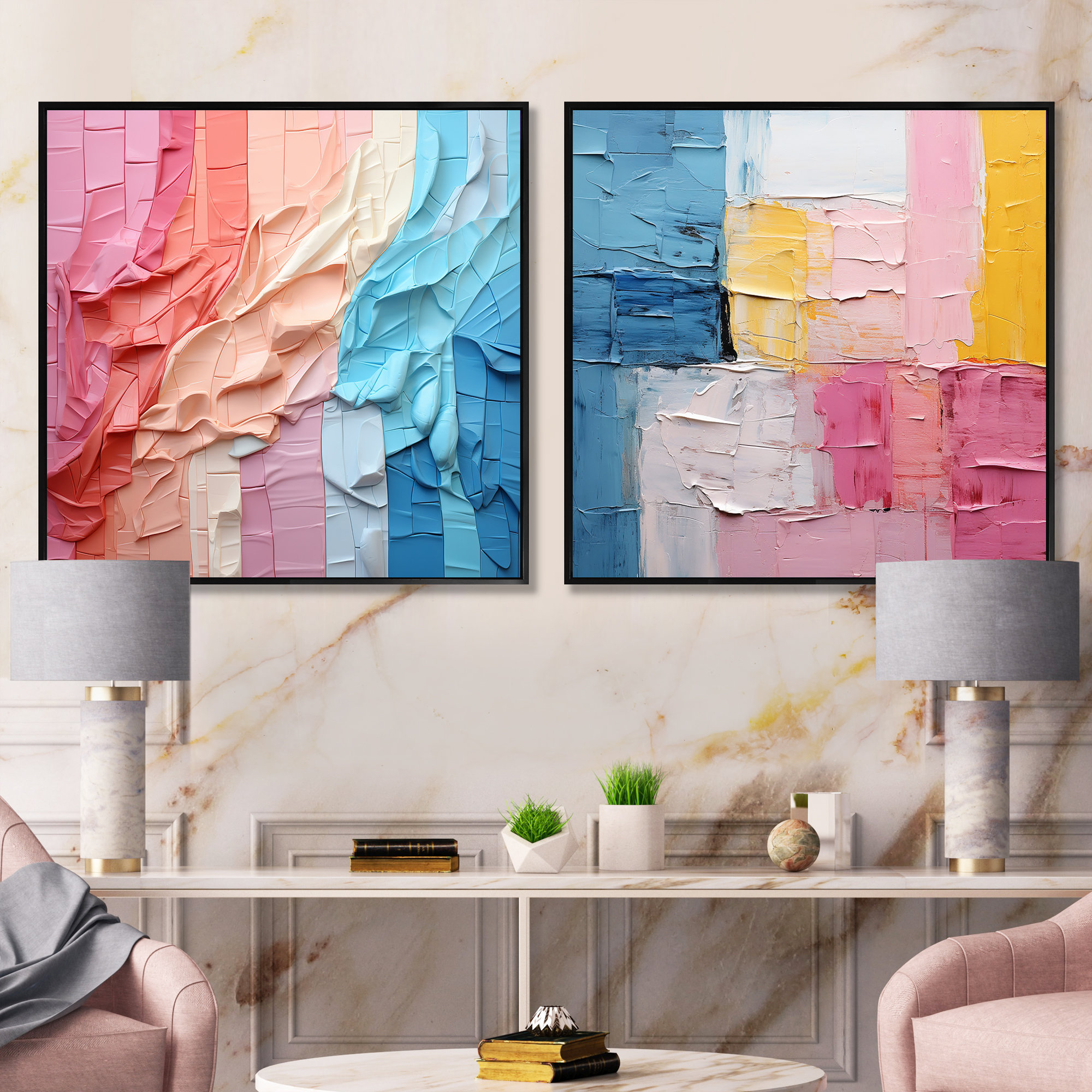 Wrought Studio Collage Impressions I - Abstract Collages Square Collage ...