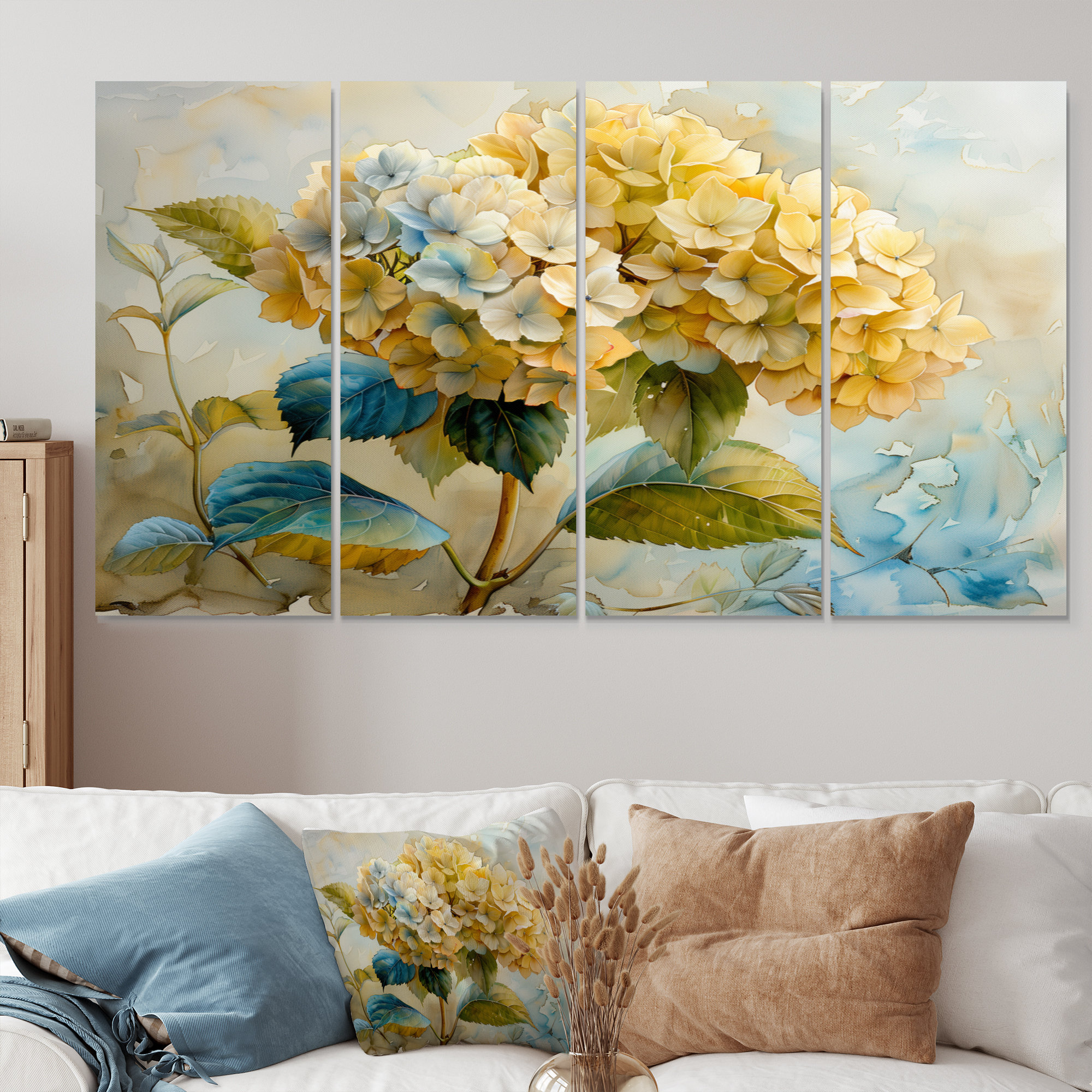 Winston Porter Yellow Blue Garden Of Dreams Hydrangea I - Hydrangea ...