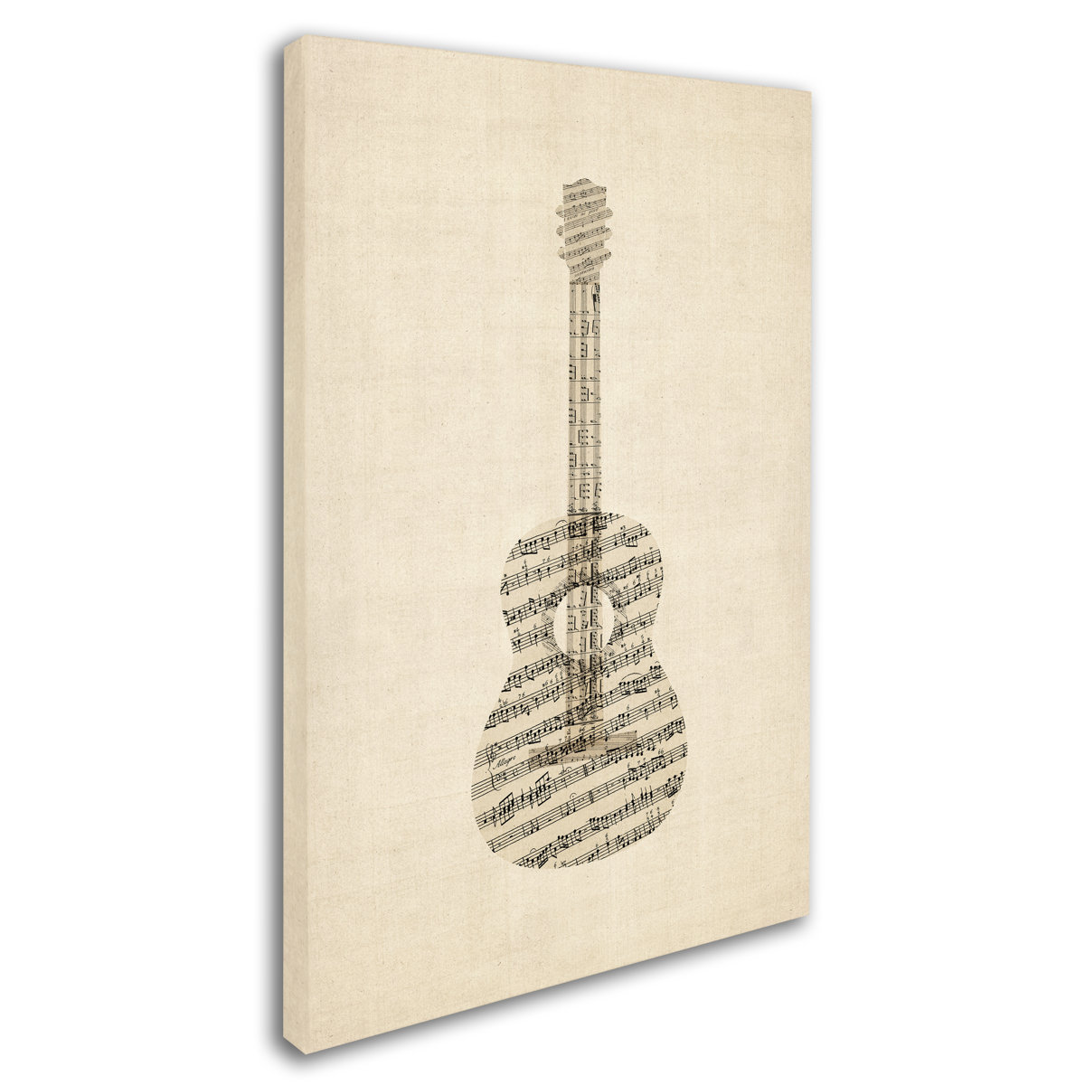 17 Stories 'Acoustic Guitar Old Sheet Music' Graphic Art Print on ...
