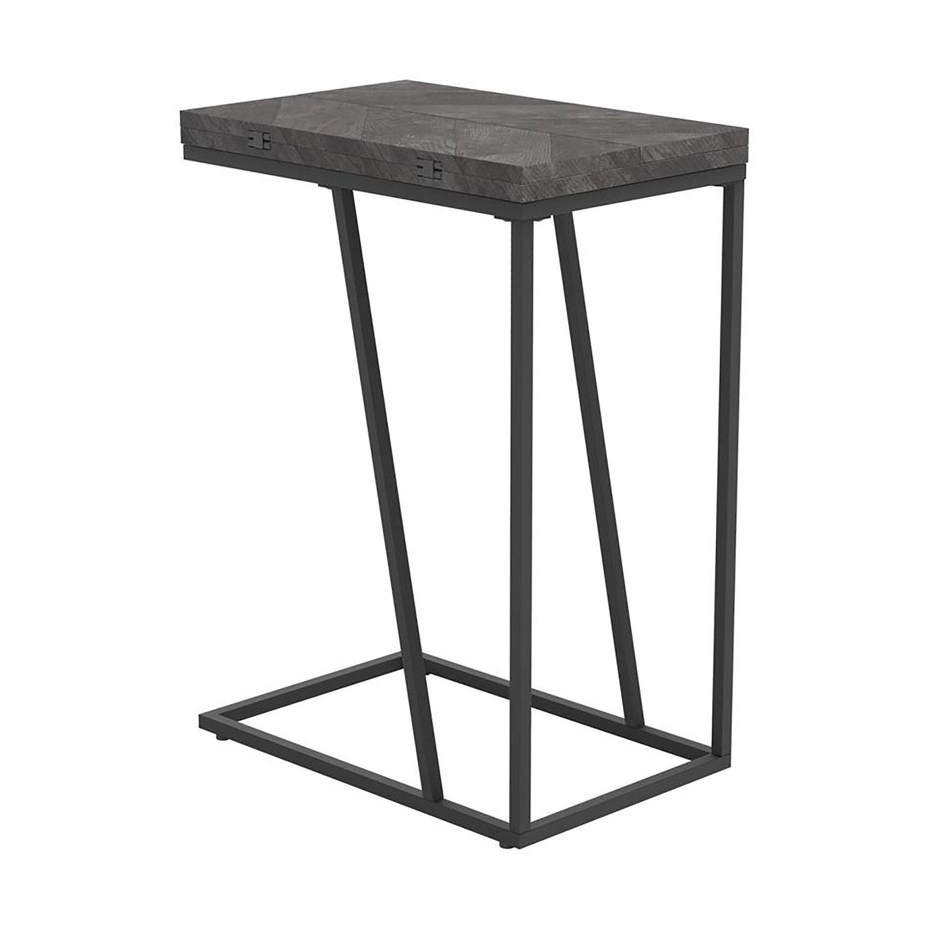 17 Stories Rustic Grey Accent Table With Metal Legs And Vintage-Style ...