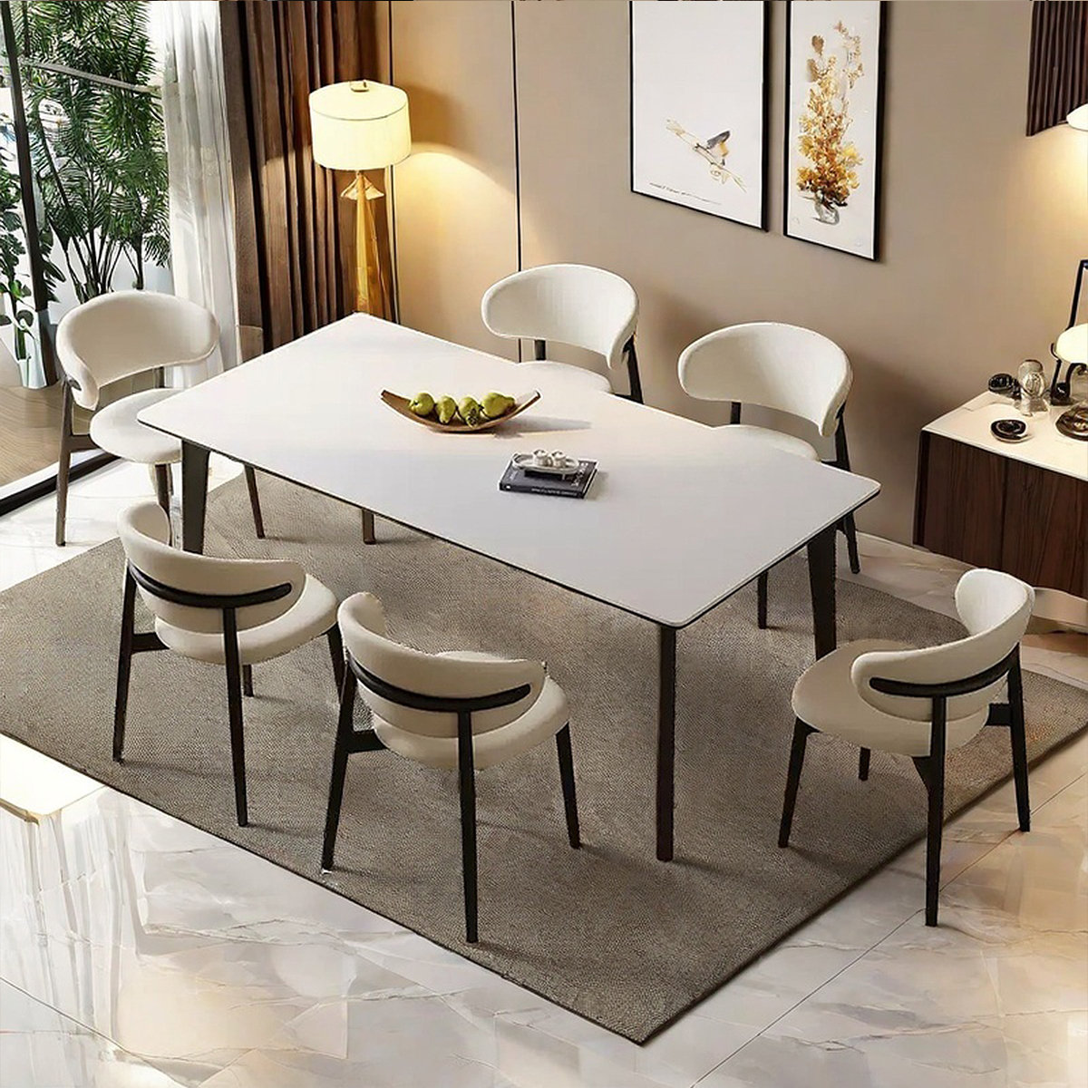 MRzenghong Solid wood simple modern ancient rock plate table | Wayfair