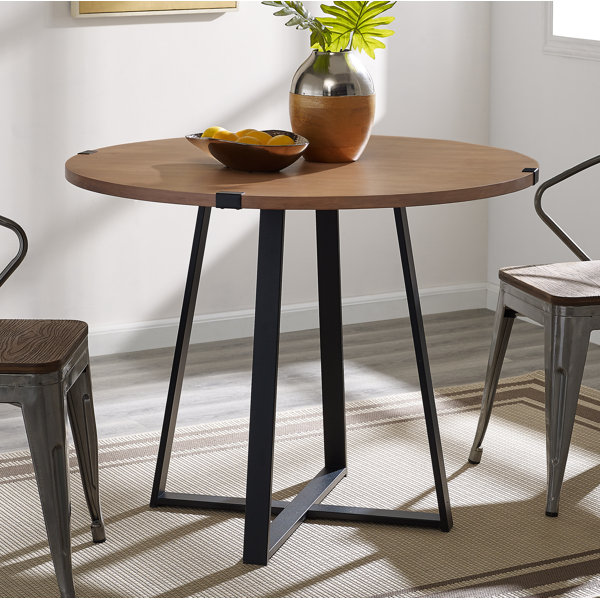 Laurel Foundry Modern Farmhouse Paramus Round Metal Base Dining Table ...