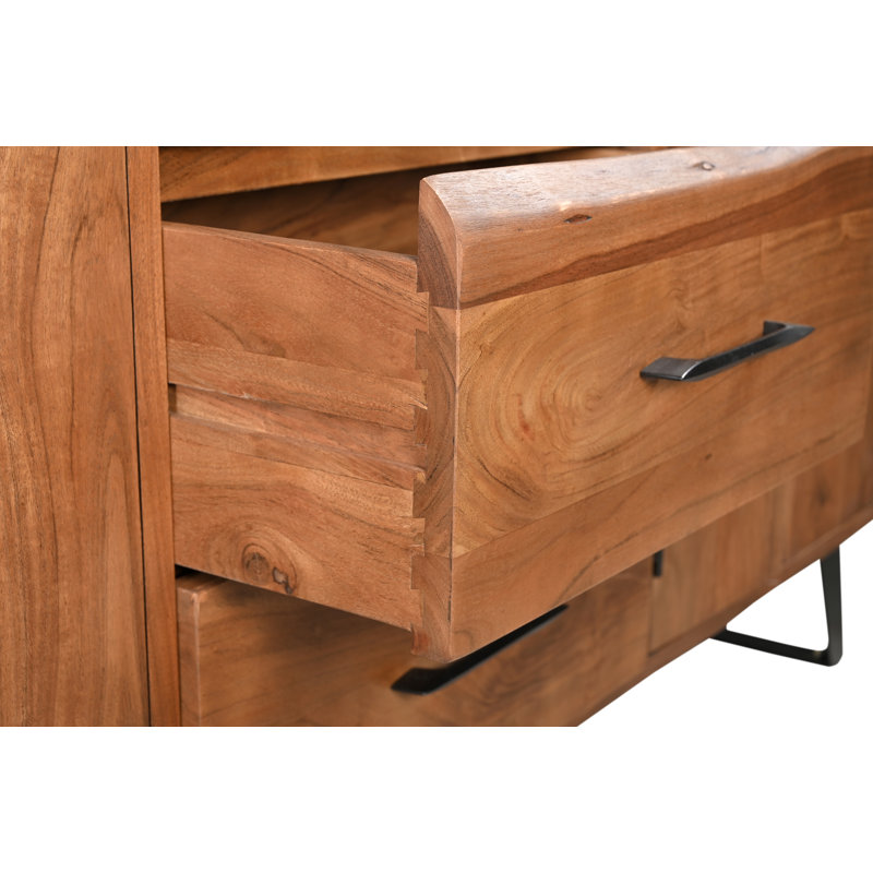 Loon Peak® 3-drawer 4-door Live Edge Solid Wood Sideboard | Wayfair