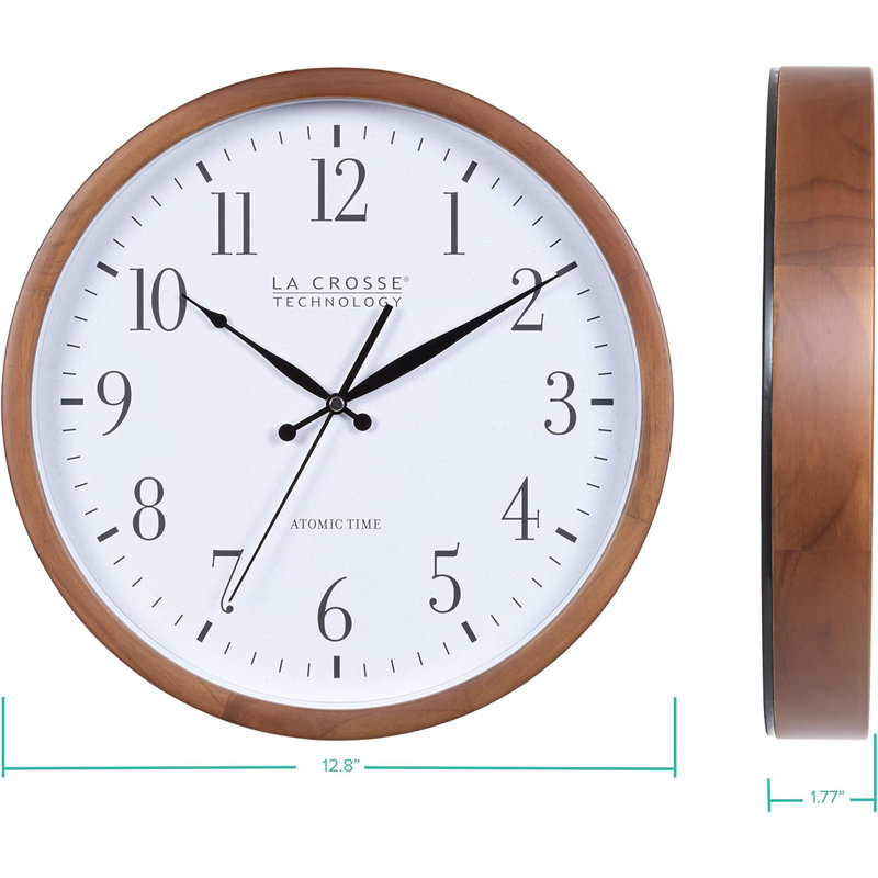 Red Barrel Studio® 12.8" Atomic Walnut Analog Wall Clock | Wayfair