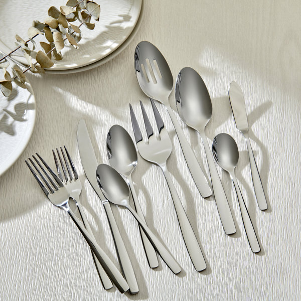 Ornative Flatware ELOISE 18/0 Silver Stainless Steel Flatware Set ...