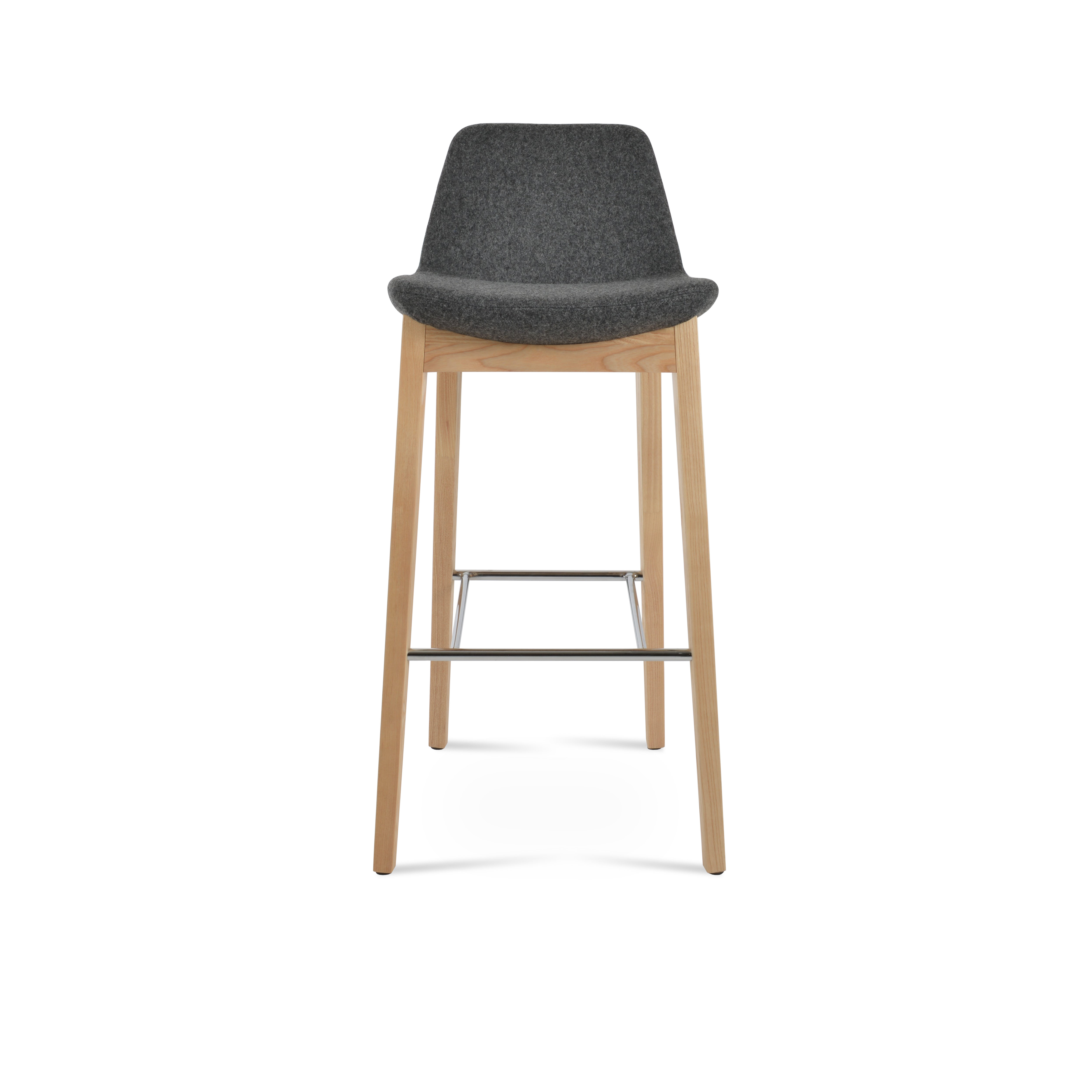 sohoConcept Pera Wood Handle Back Counter & Bar Stool in Natural Ash ...