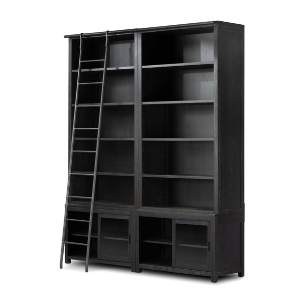 Gracie Oaks Zarinah 102" H x 84" W Solid Wood Standard Bookcase | Wayfair
