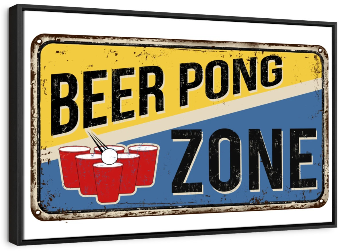 Trinx Beer Pong Zone Sign Canvas Print | Wayfair