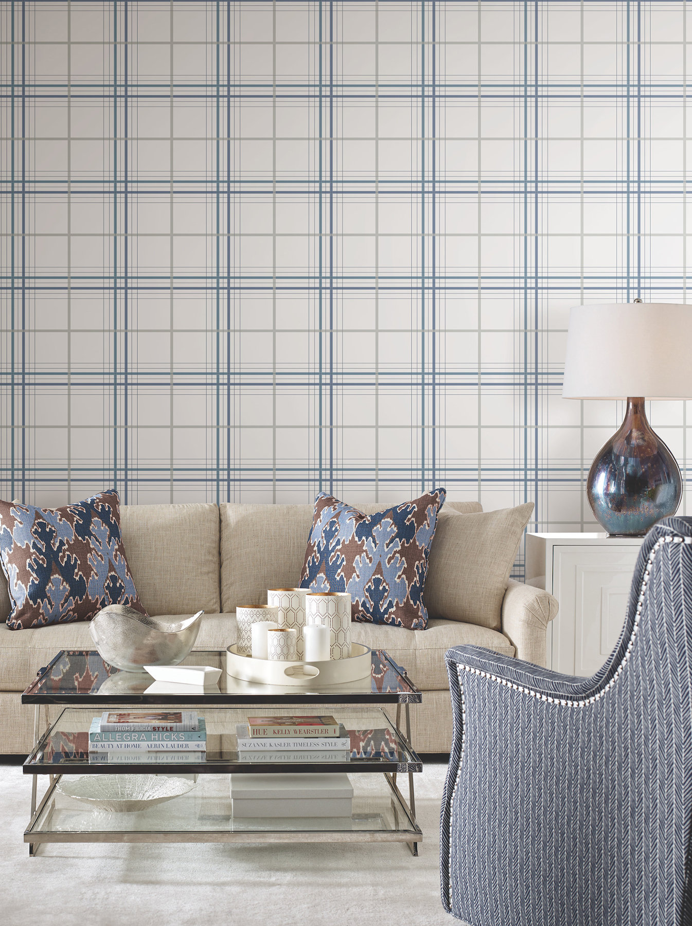 Red Barrel Studio® Lakeside Plaid Tailored Wallpaper | Wayfair