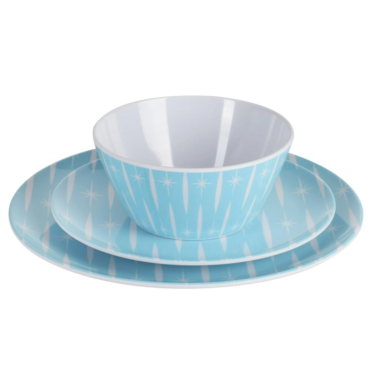 Ebern Designs 12 Piece Melamine Geometric Dinnerware Set | Wayfair