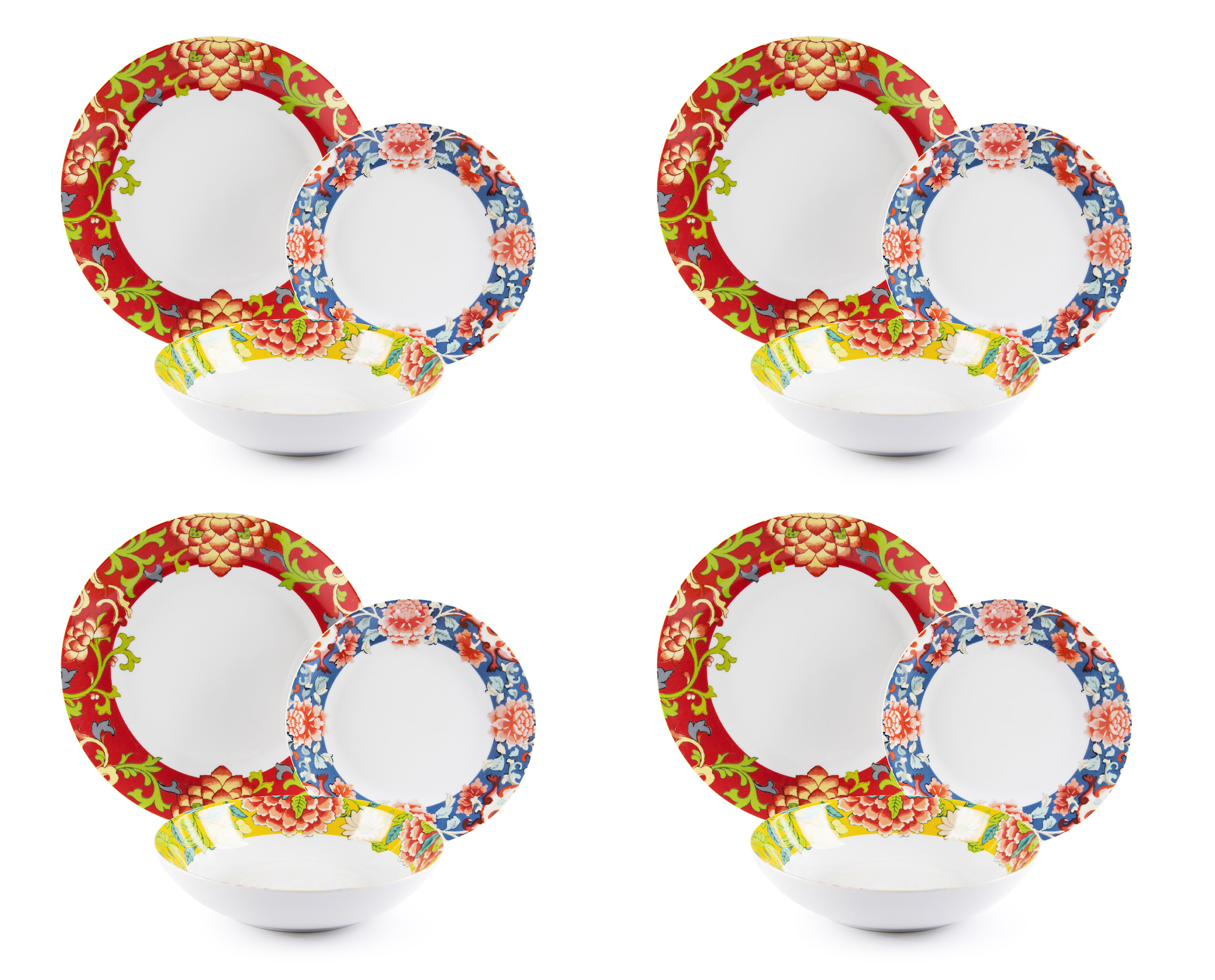 Excelsa Oriental Spring Dinnerware, Set Of 12 Pieces | Wayfair.co.uk