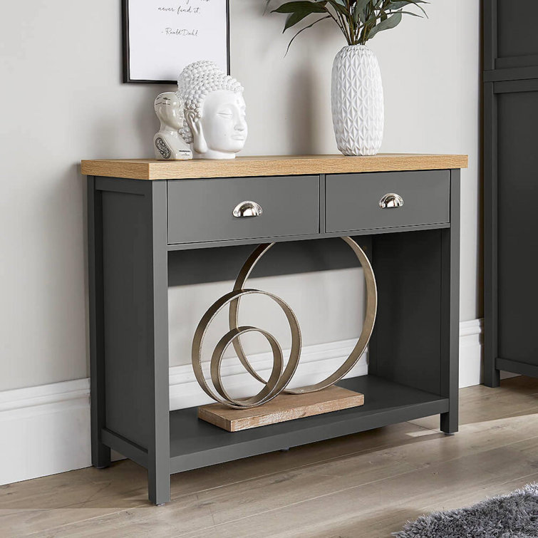 Brambly Cottage Spradling 2 Drawer 97cm Hallway Console Table 36mm ...