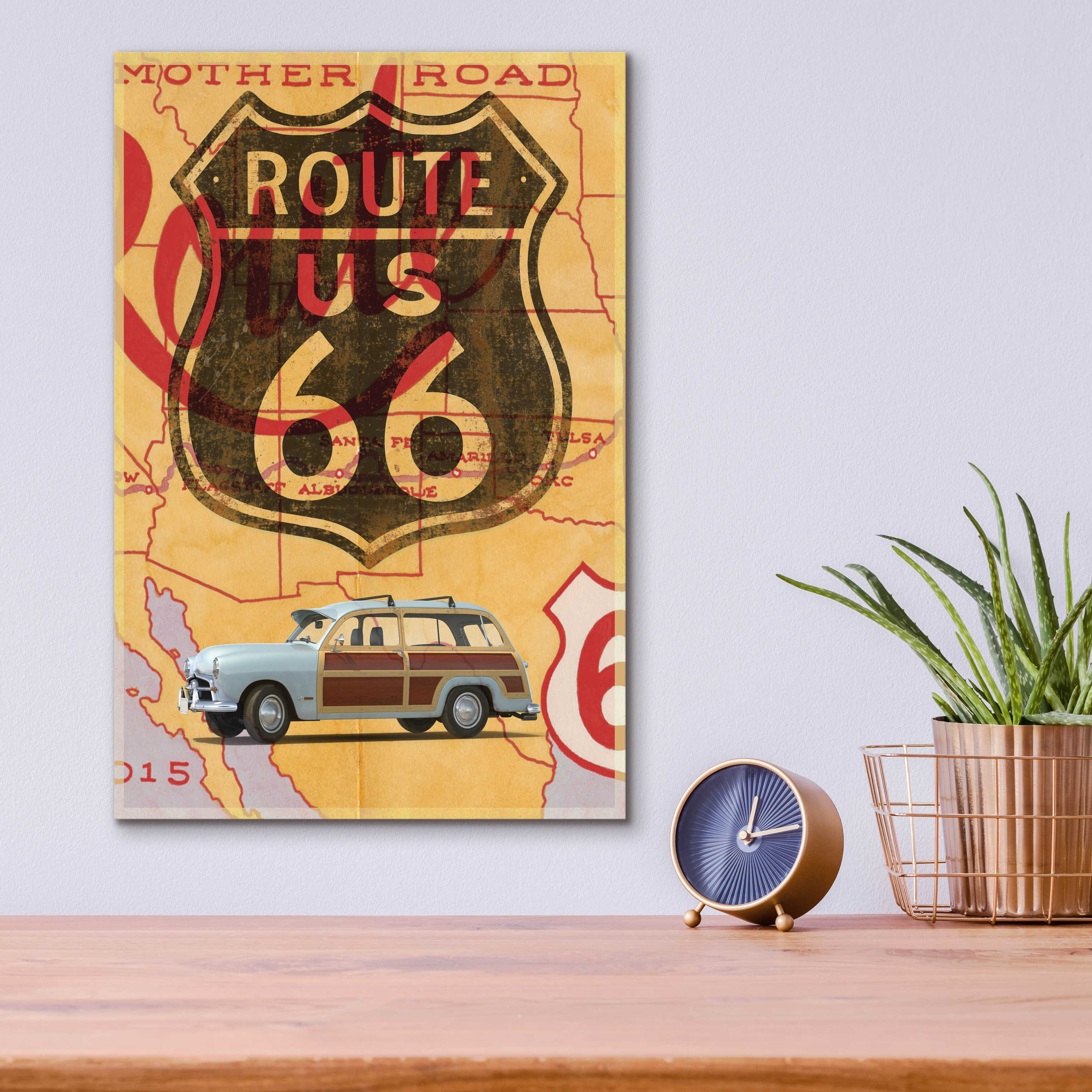 Williston Forge Epic Art 'Route 66 Vintage Postcard' By Edward M ...