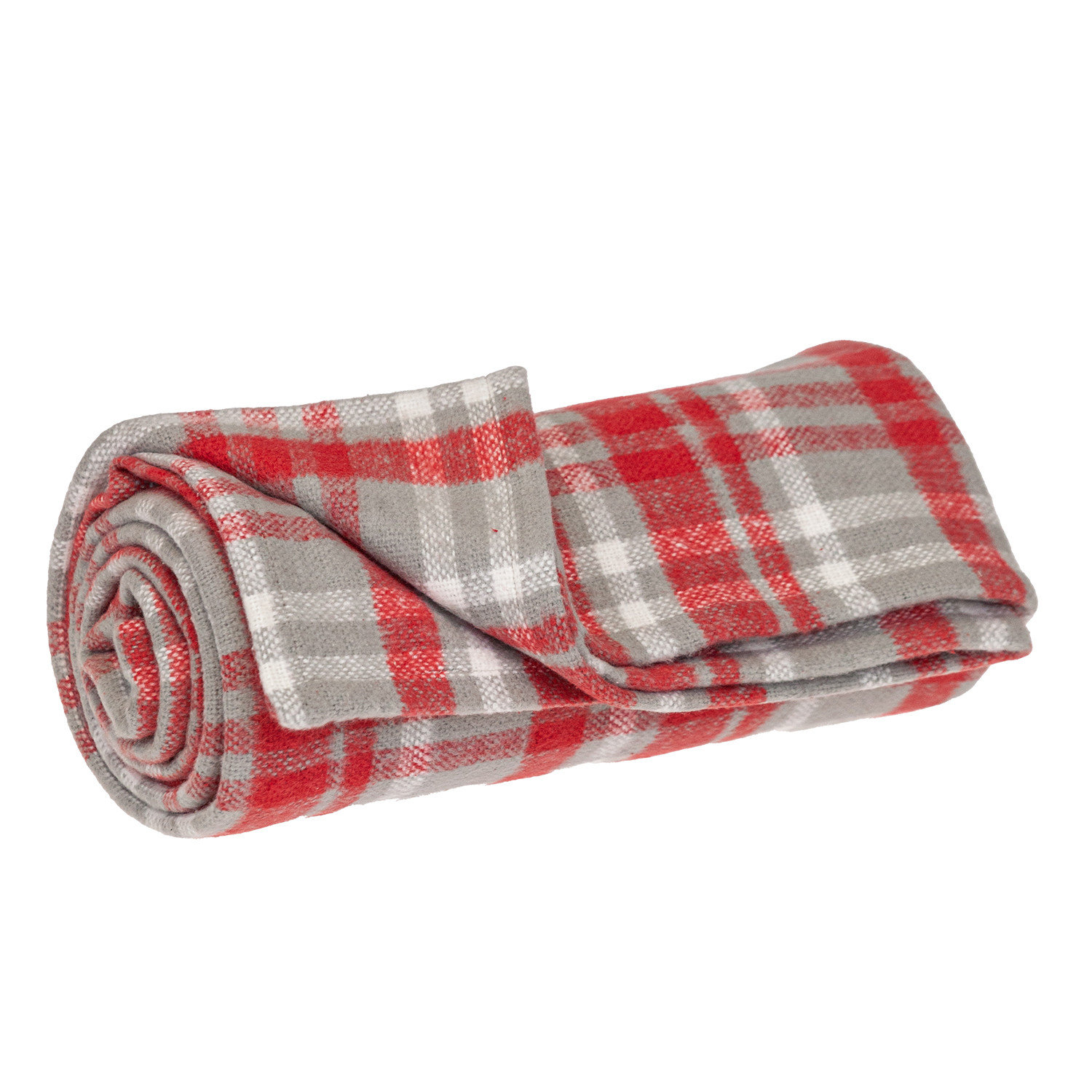 HomeRoots Red Woven Cotton Plaid Throw Blanket | Wayfair