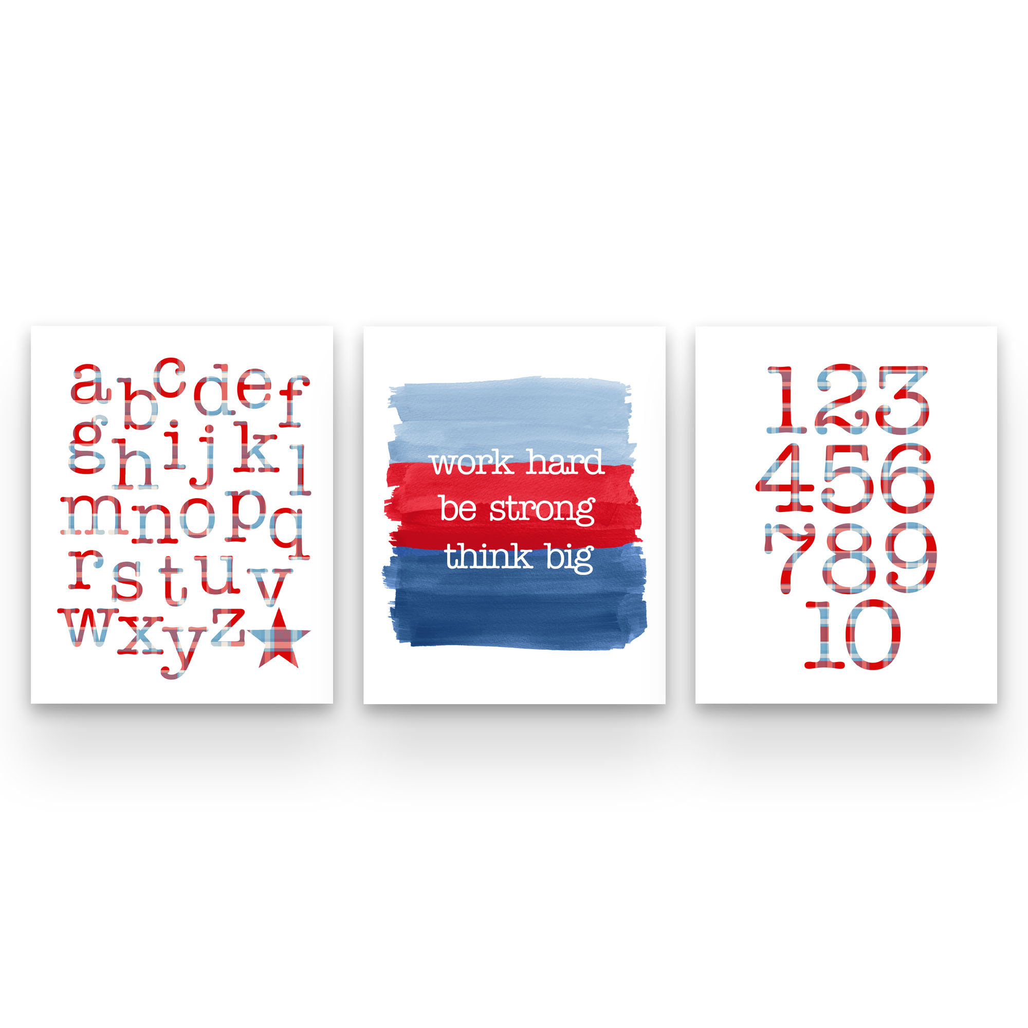 Outside In Art Studio Red, White and Blue Inspirational Quote with ABC ...