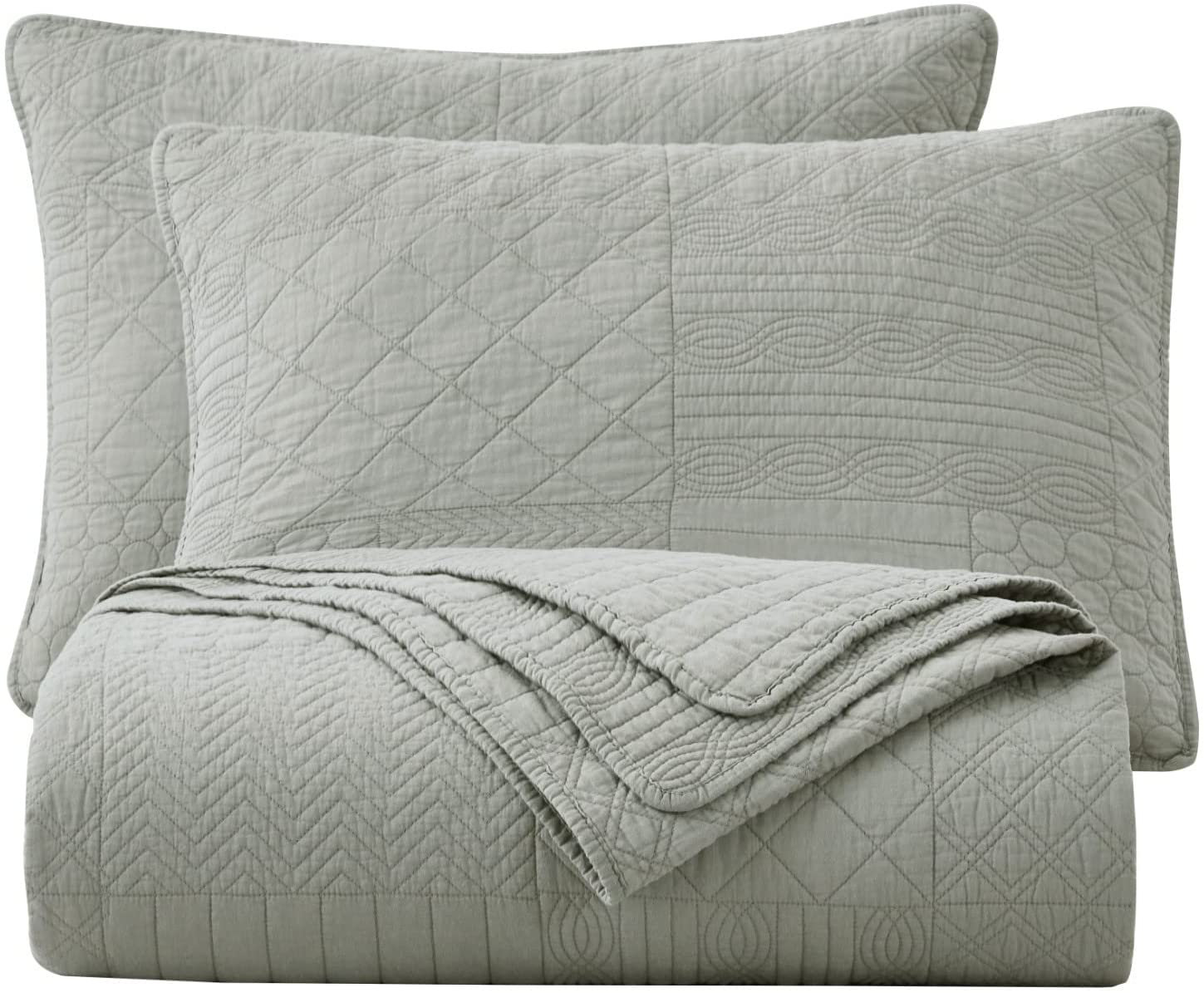 Chezmoi Collection Motley Standard Cotton 3 Piece Quilt Set & Reviews ...