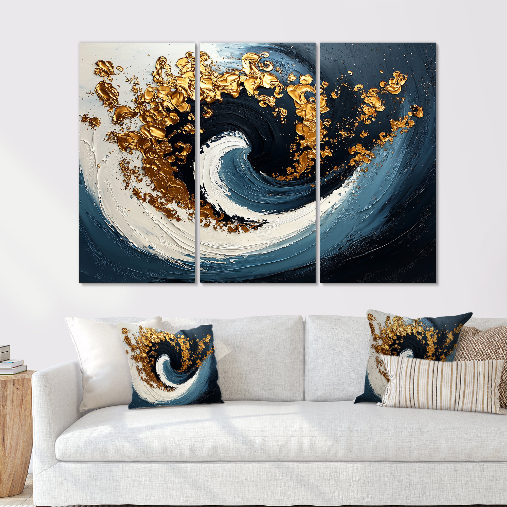 Mercer41 Bleu And Gold Spiraling Prosperity Spiral II - Abstract ...