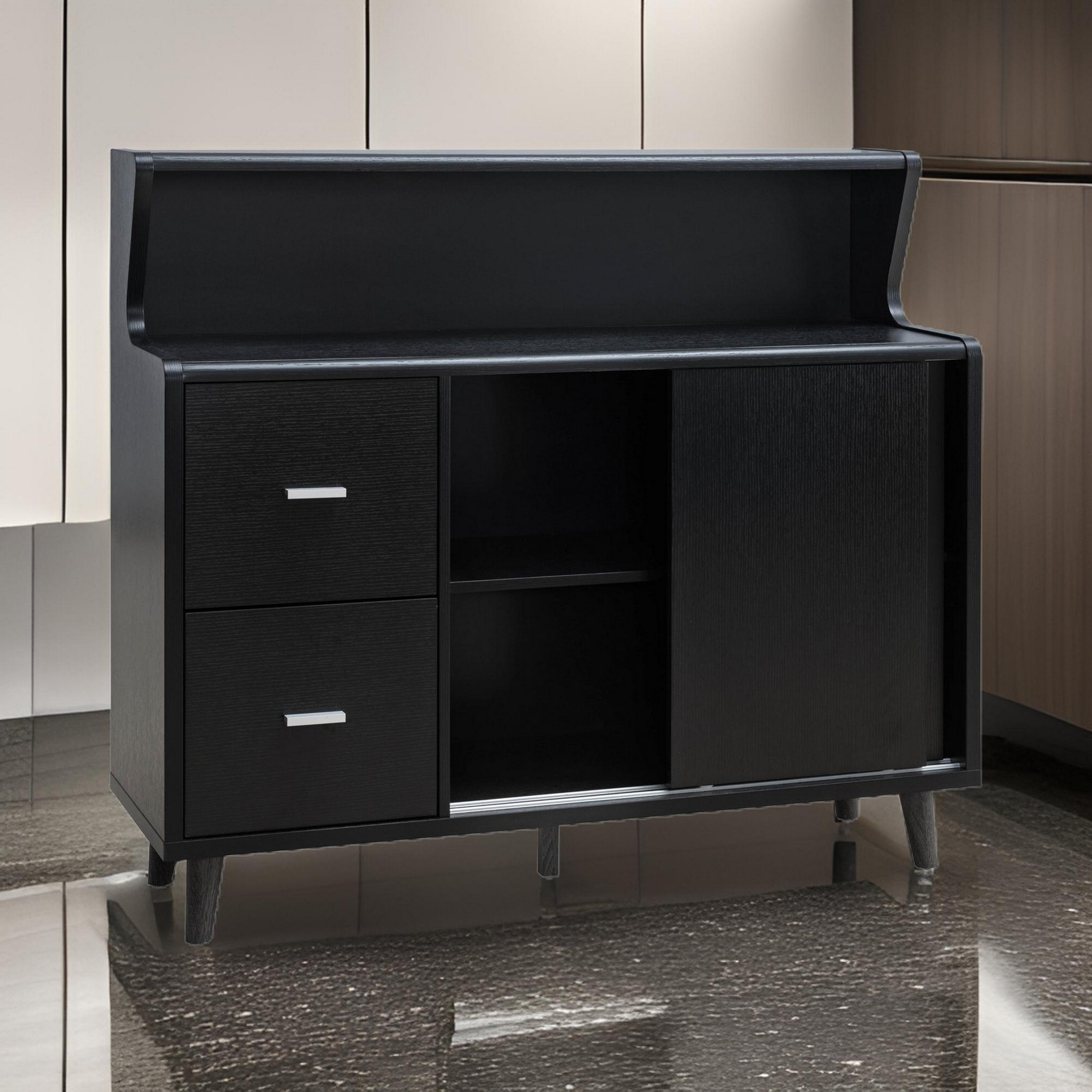 George Oliver Two Drawer Buffet Table With Sliding Cabinet Door In ...