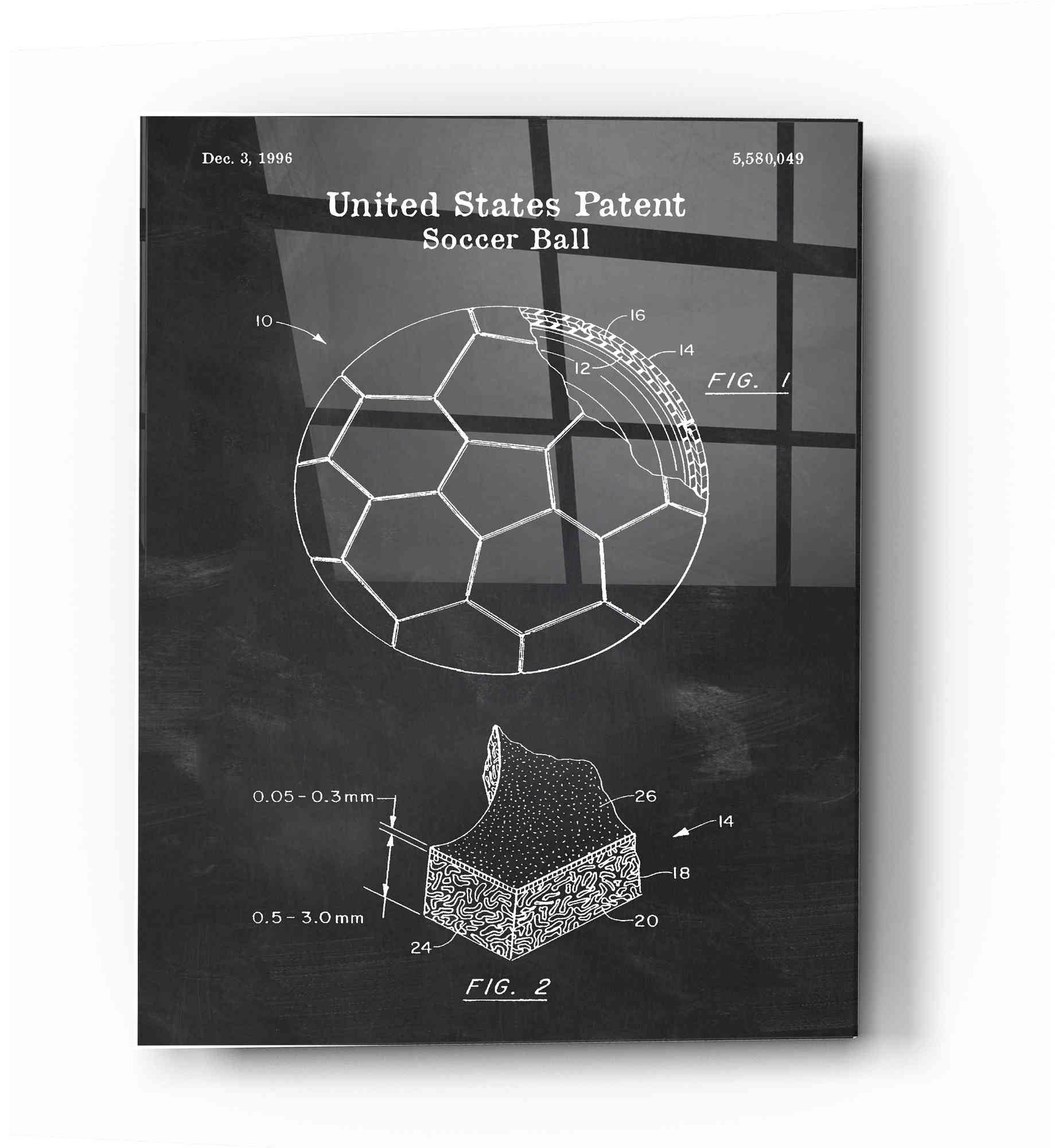 17 Stories Soccer Ball Blueprint Patent Chalkboard - Unframed Graphic ...
