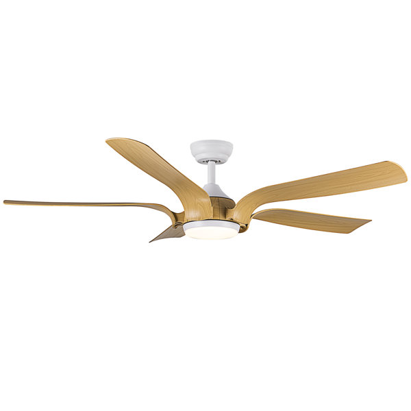 Wrought Studio Smart 56"Integrated LED Ceiling Fan With Antique Wood In ...