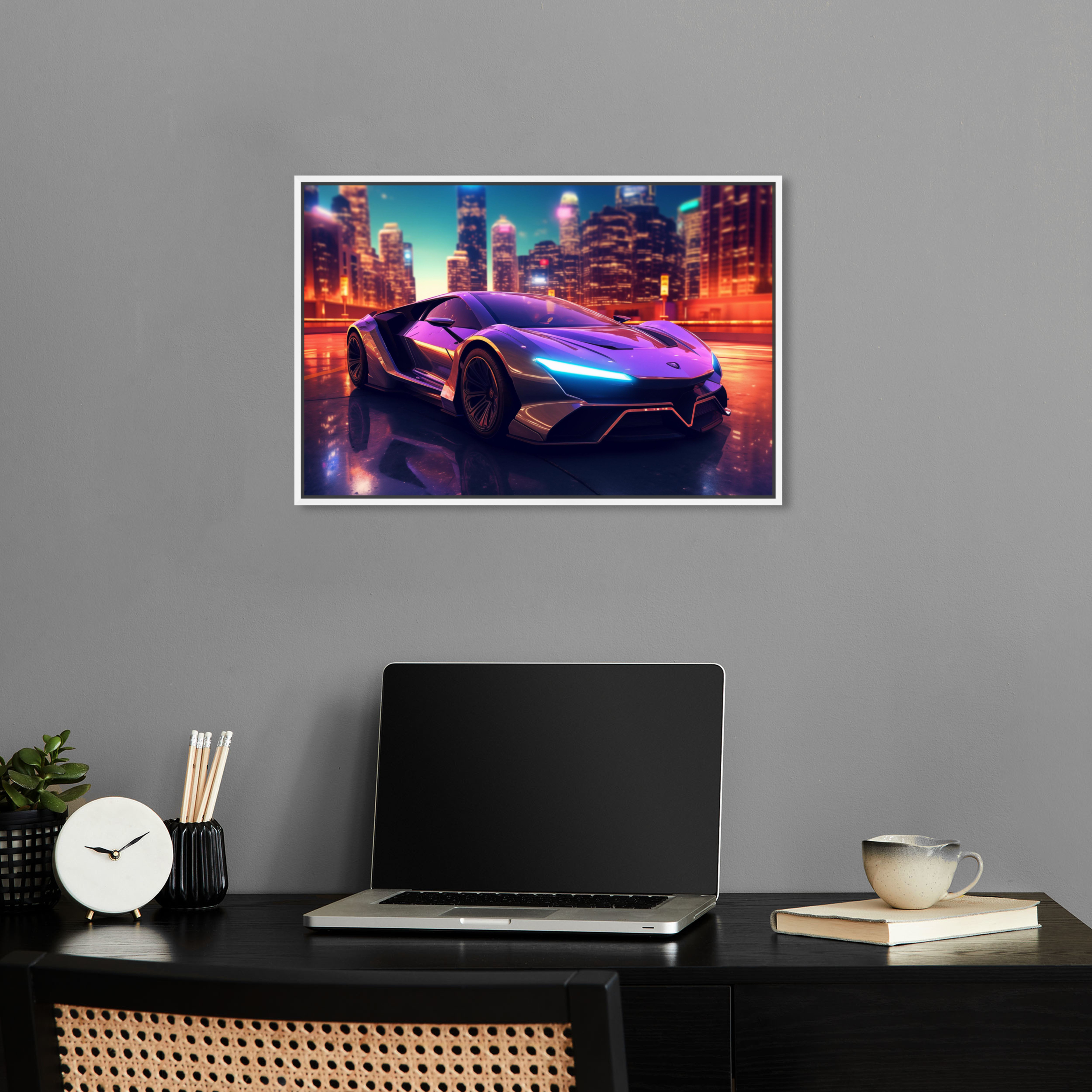Notori Art Future Car Galaxy Neon Man Cave Wall Art by Notoriart | Wayfair