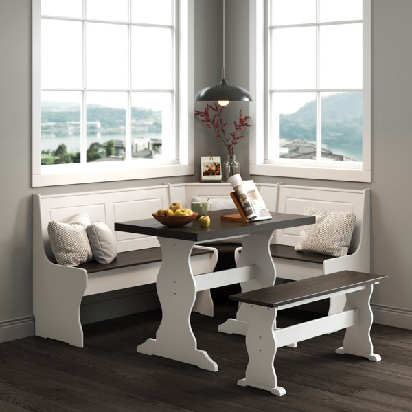 loojane Classic Mahogany Finish Wooden Breakfast Nook With Hidden ...