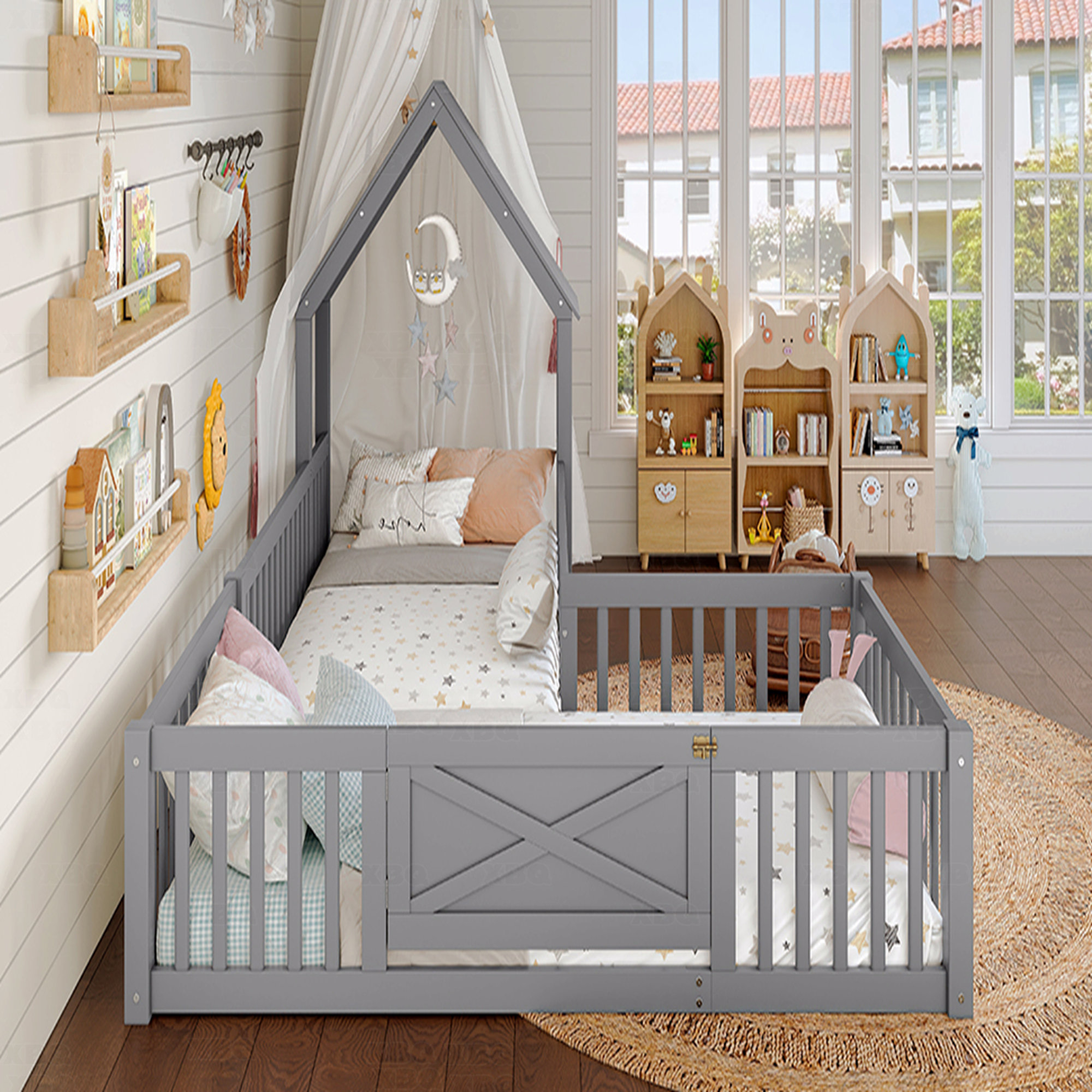 Latitude Run® Full Bed, House Floor , Double Floor With Door And ...