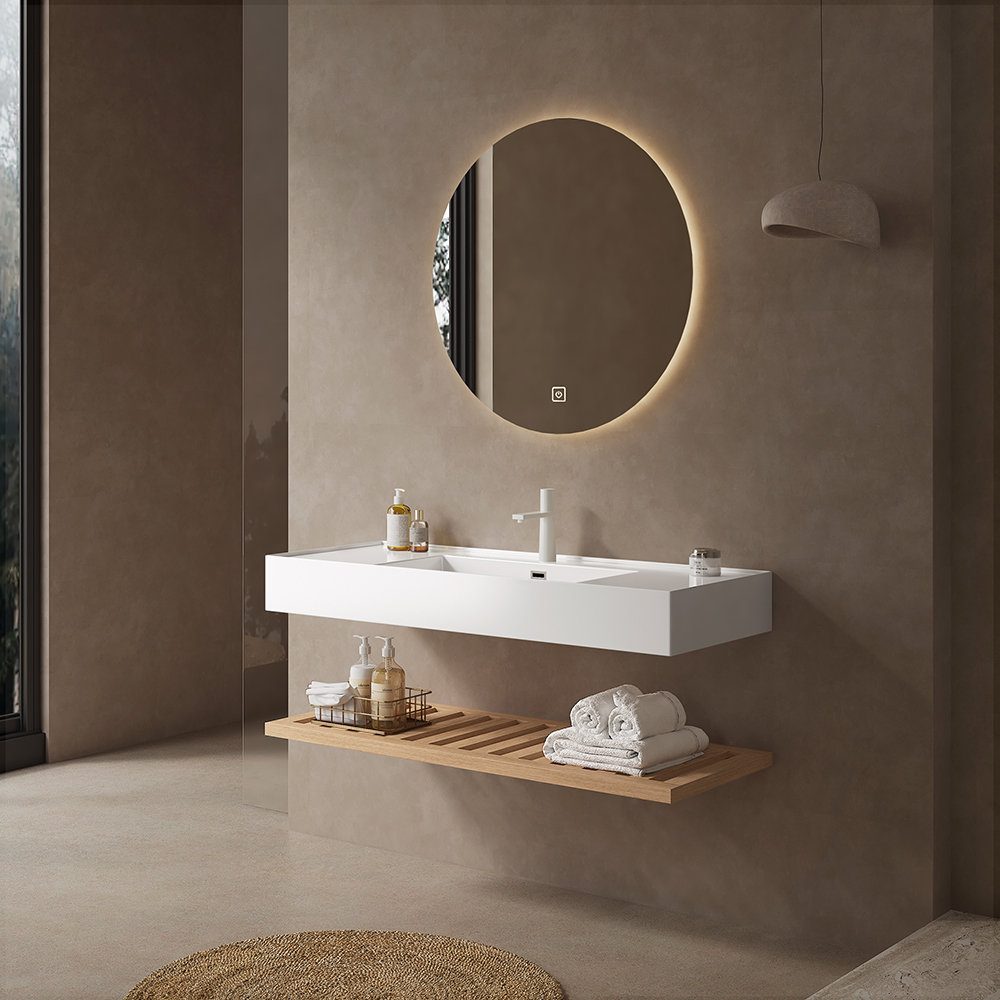 Wrought Studio™ 48" Bathroom Vanity Wall-Mounted Floating Vanity with ...