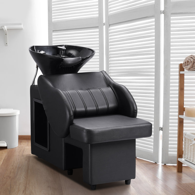 Inbox Zero Faux Leather Backwash Station Salon Shampoo Chair & Reviews ...