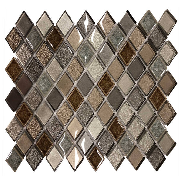 Mango Tile Glacier 12" x 12" Natural Stone/Glass Brick Joint Mosaic ...