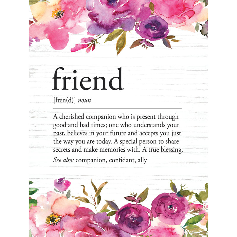 Trinx Friend Definition On Canvas Print | Wayfair