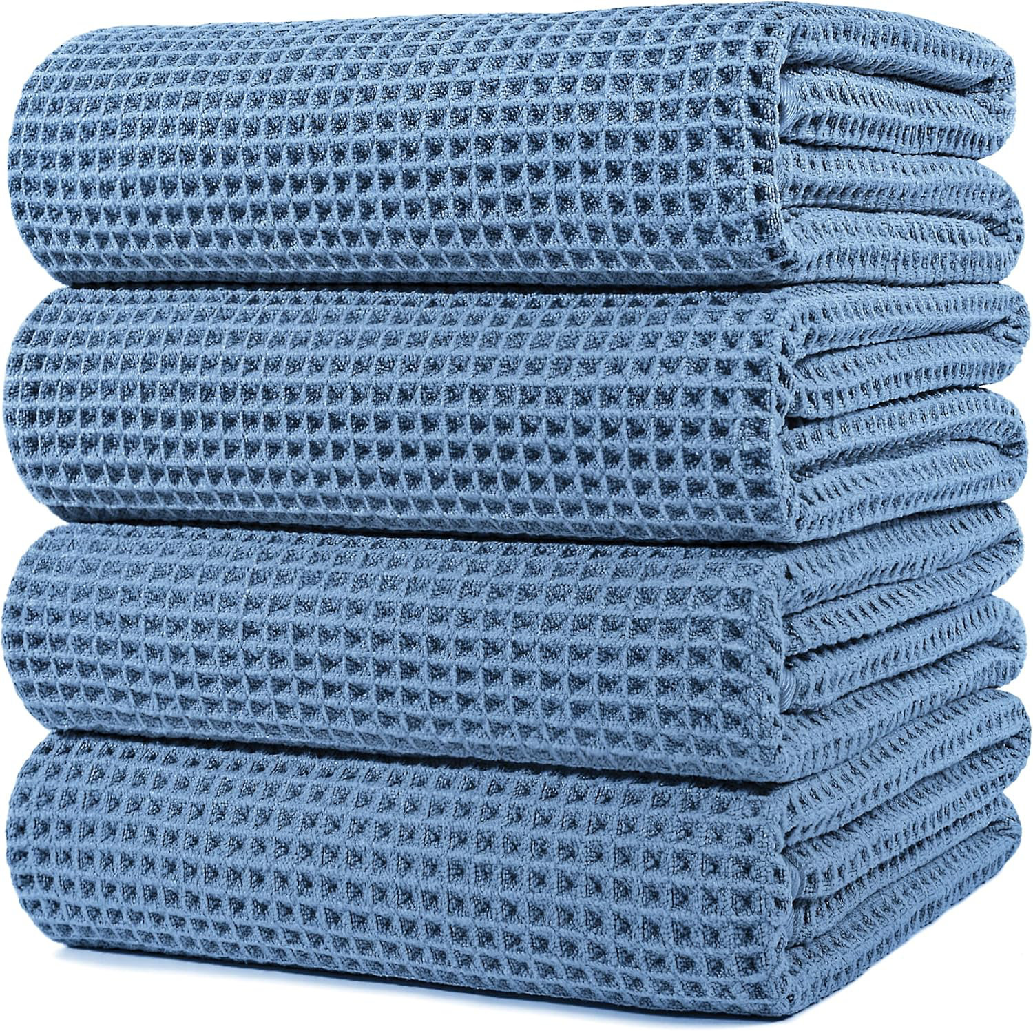 WIZIAT 4 - Piece Microfiber / Microsuede Bath Towel Same-Size Set Guest ...