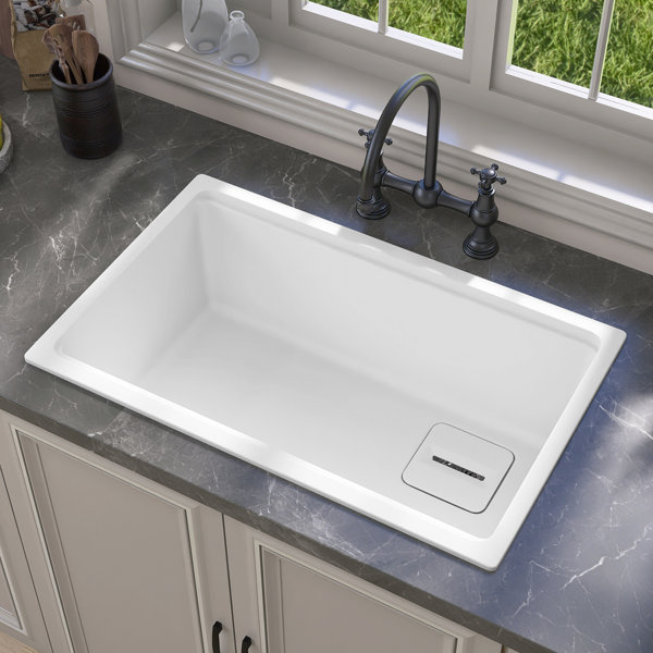 Ogonbrick 33" L X 19" WDrop In Workstation Melamine Kitchen Sink In ...