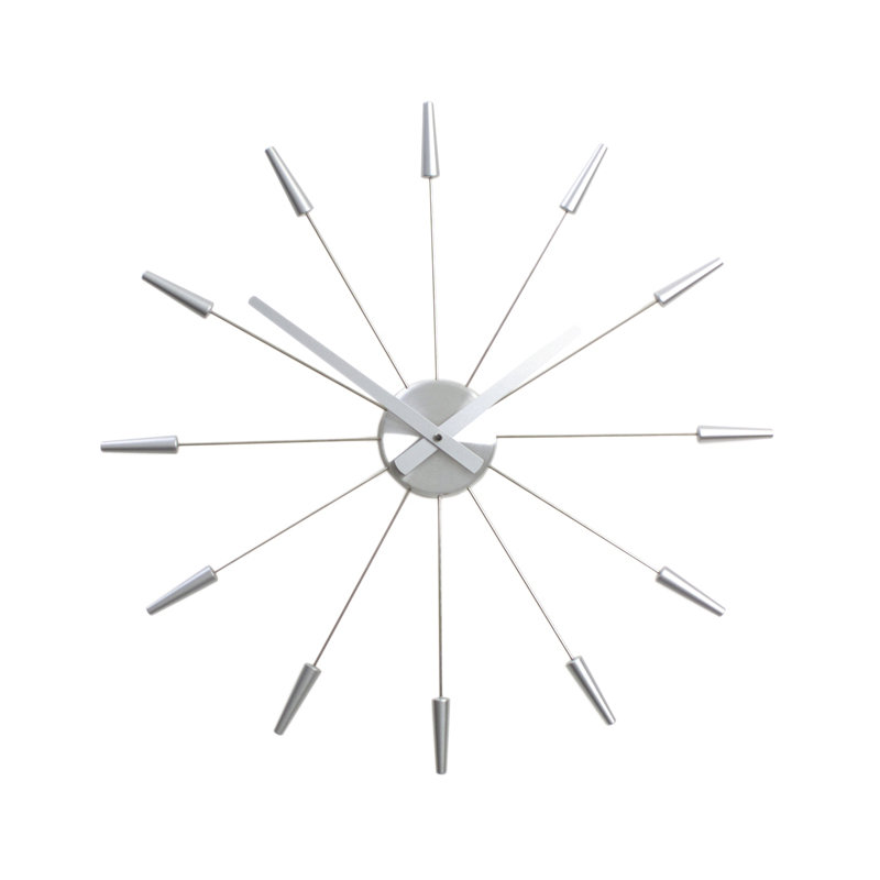 NeXtime Silver Plug Inn Metallic Spoke Wall Clock | Wayfair